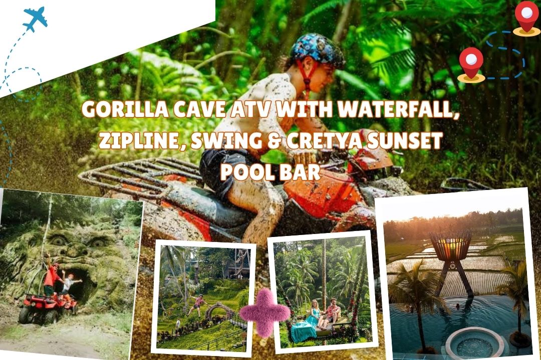 Gorilla Cave ATV with Waterfall, Zipline, Swing & Cretya Sunset Pool Bar
